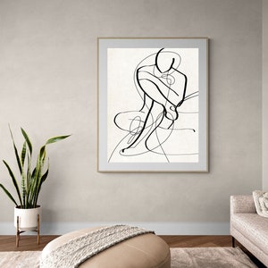 Human Figure Line Drawing for Instant Download, Printable Drawing Wall ...