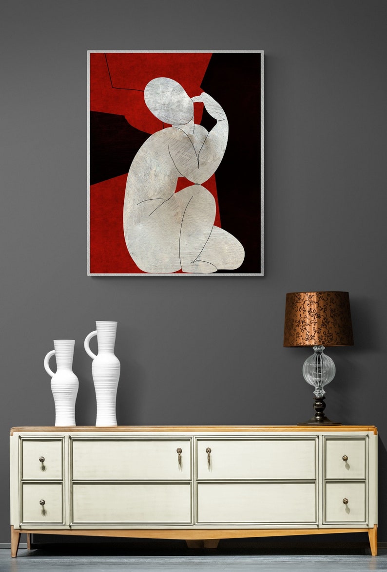 Modern Abstract Minimalist Human Figure Printable Drawing Art - Etsy