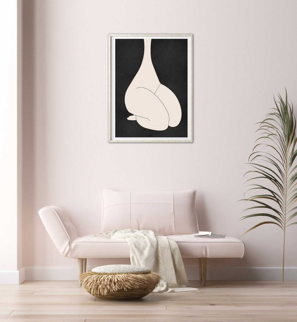 Minimalist Human Body Line Art Drawing, Printable Drawing Wall Art ...