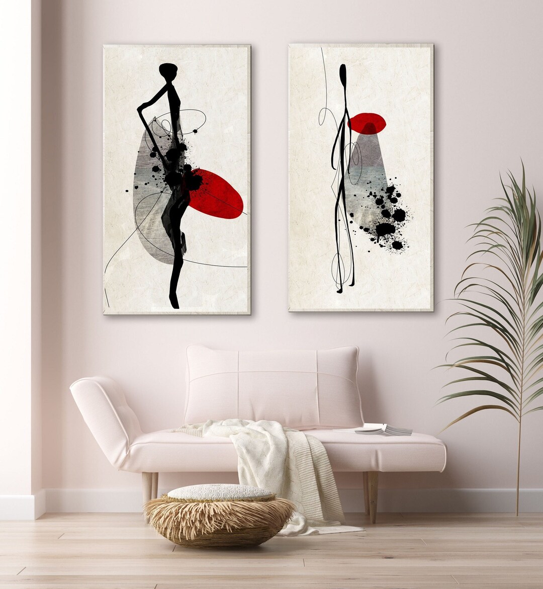 Minimalist Figure Drawing Print Set: Modern Abstract Art (digital ...
