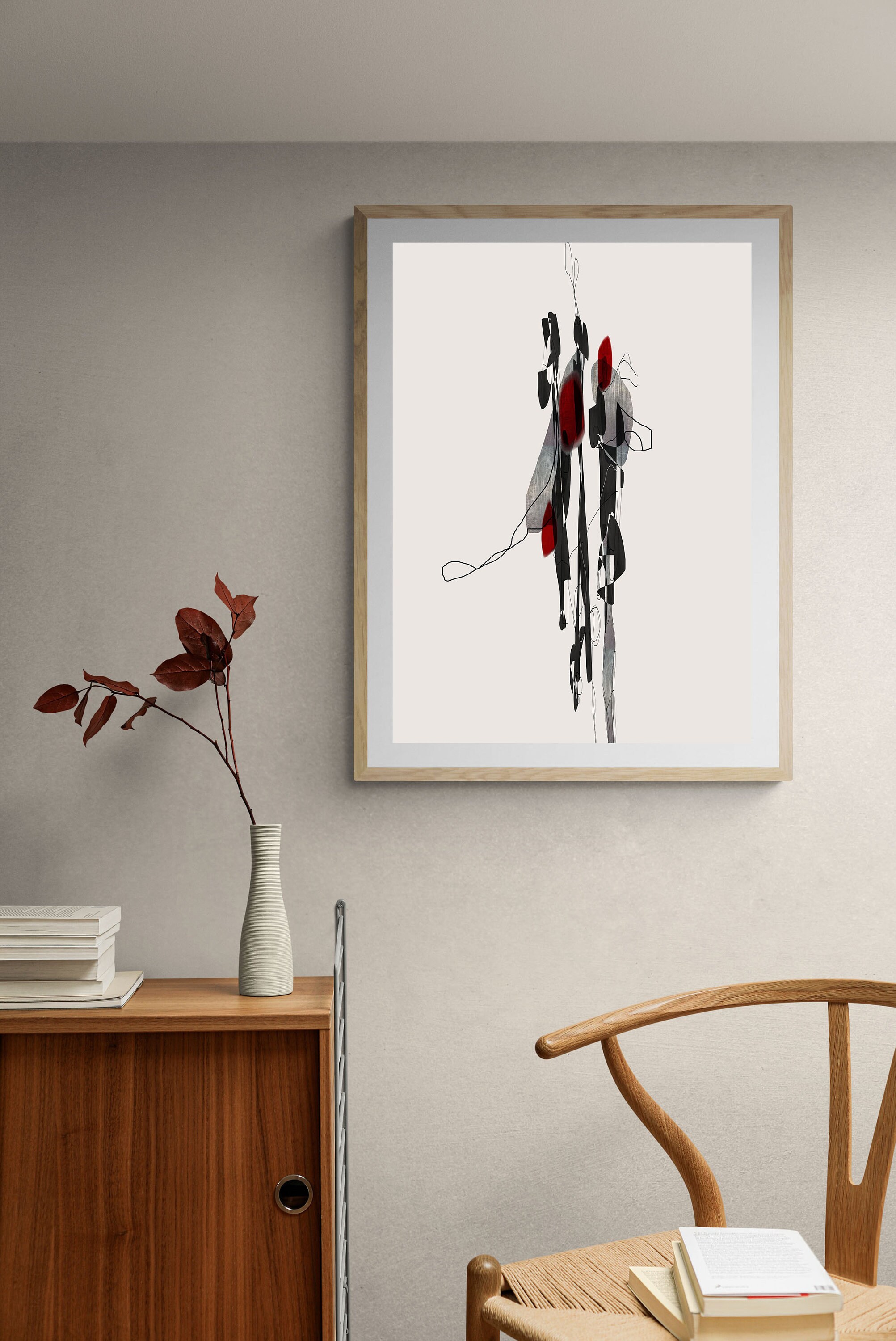 Abstract Minimalist Drawing, Printable Drawing Wall Art, Modern ...