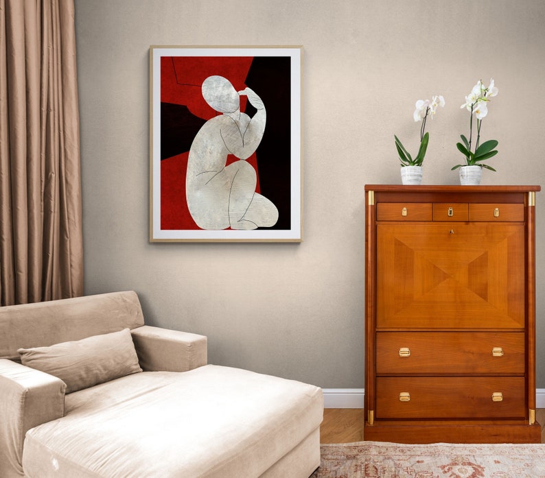 Modern Abstract Minimalist Human Figure Printable Drawing Art - Etsy