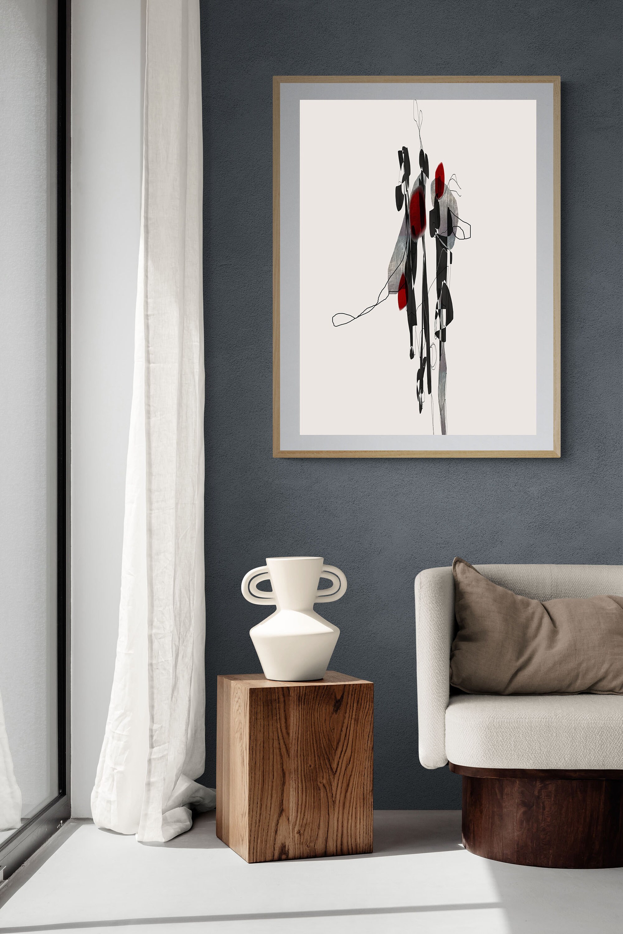 Abstract Minimalist Drawing, Printable Drawing Wall Art, Modern ...