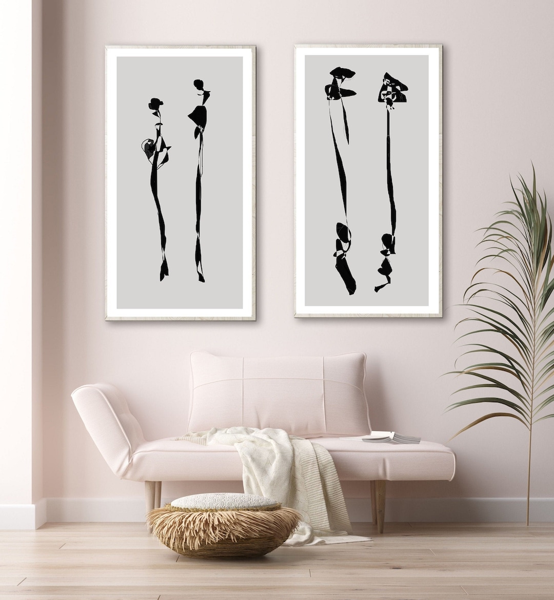 Minimalist Figure Drawing Print Set: Abstract Wall Art (digital ...