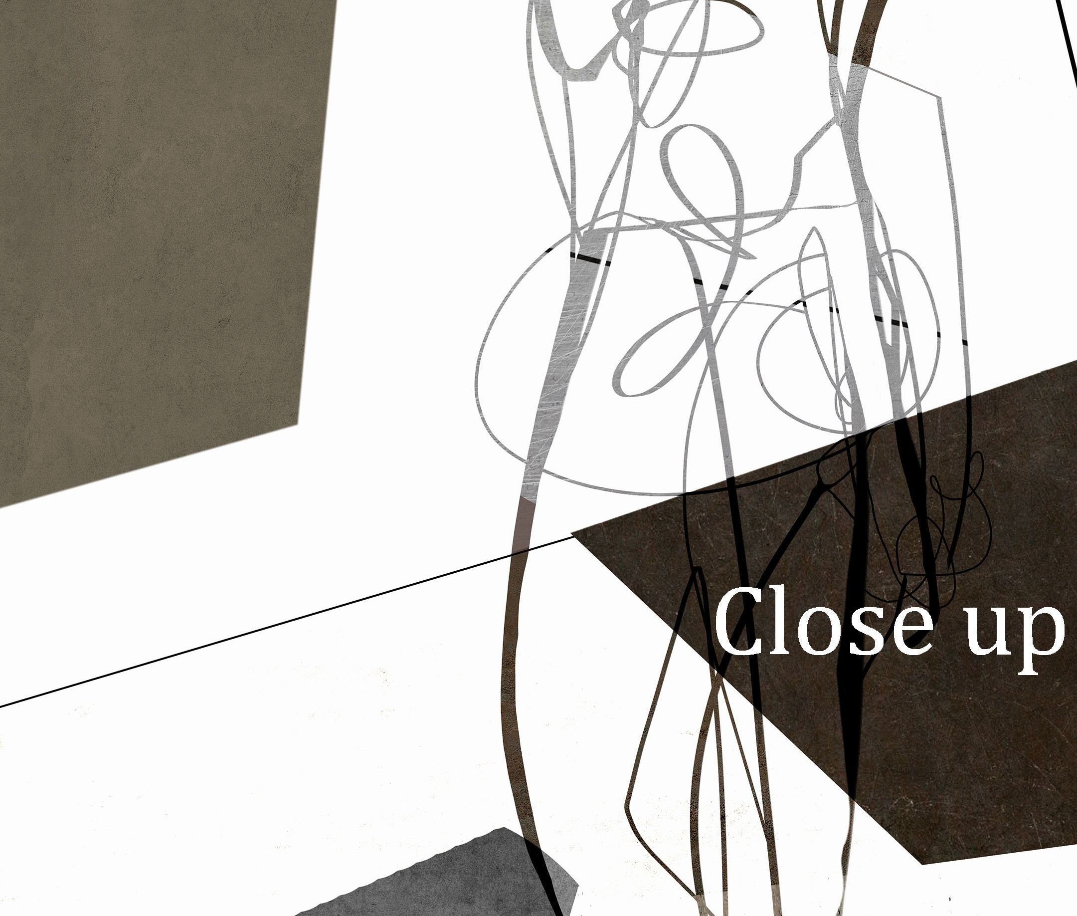 Human Figure Line Drawing on Abstract Background Male Figure - Etsy