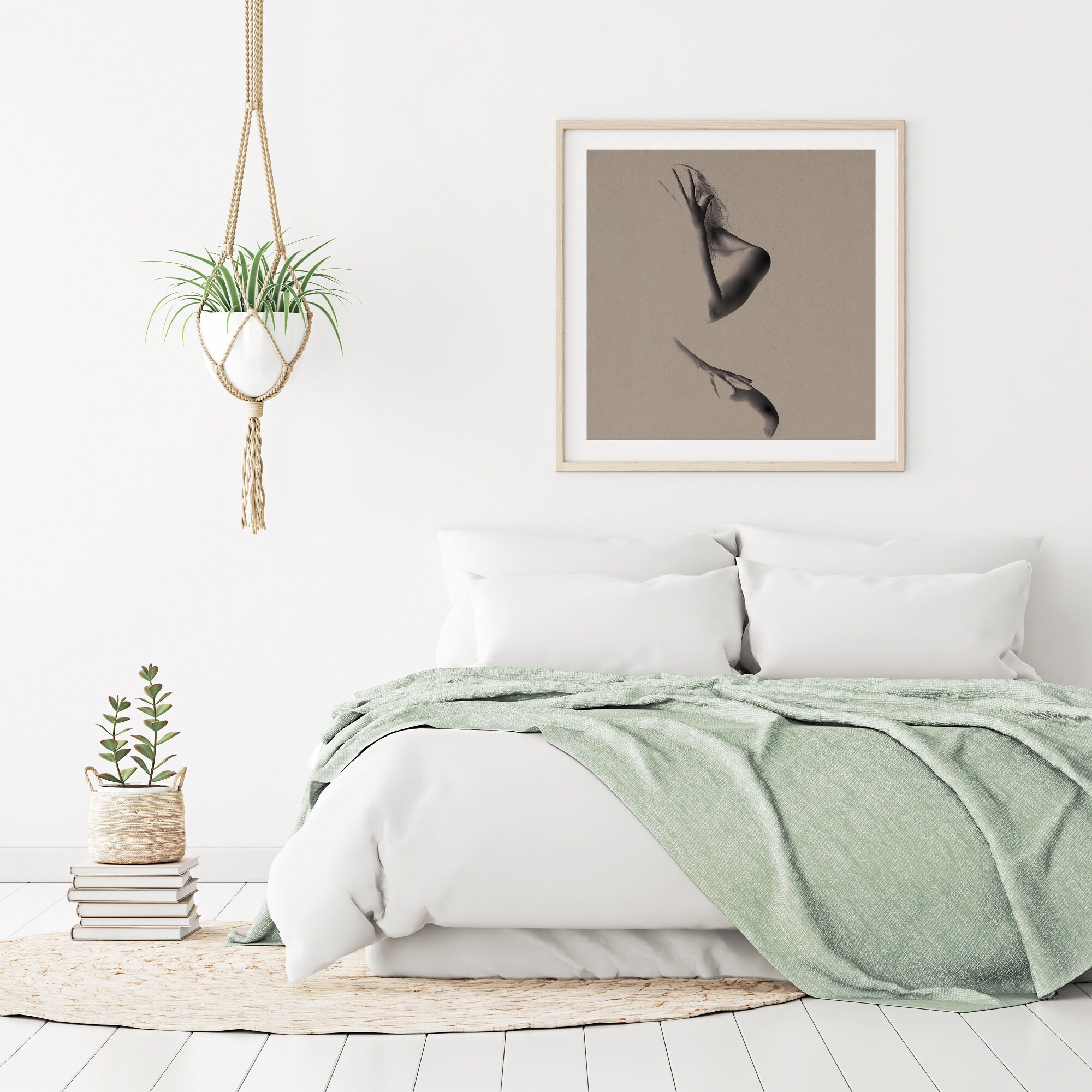 Minimalist Woman Body Drawing on Gray Textured Paper, Printable Body ...