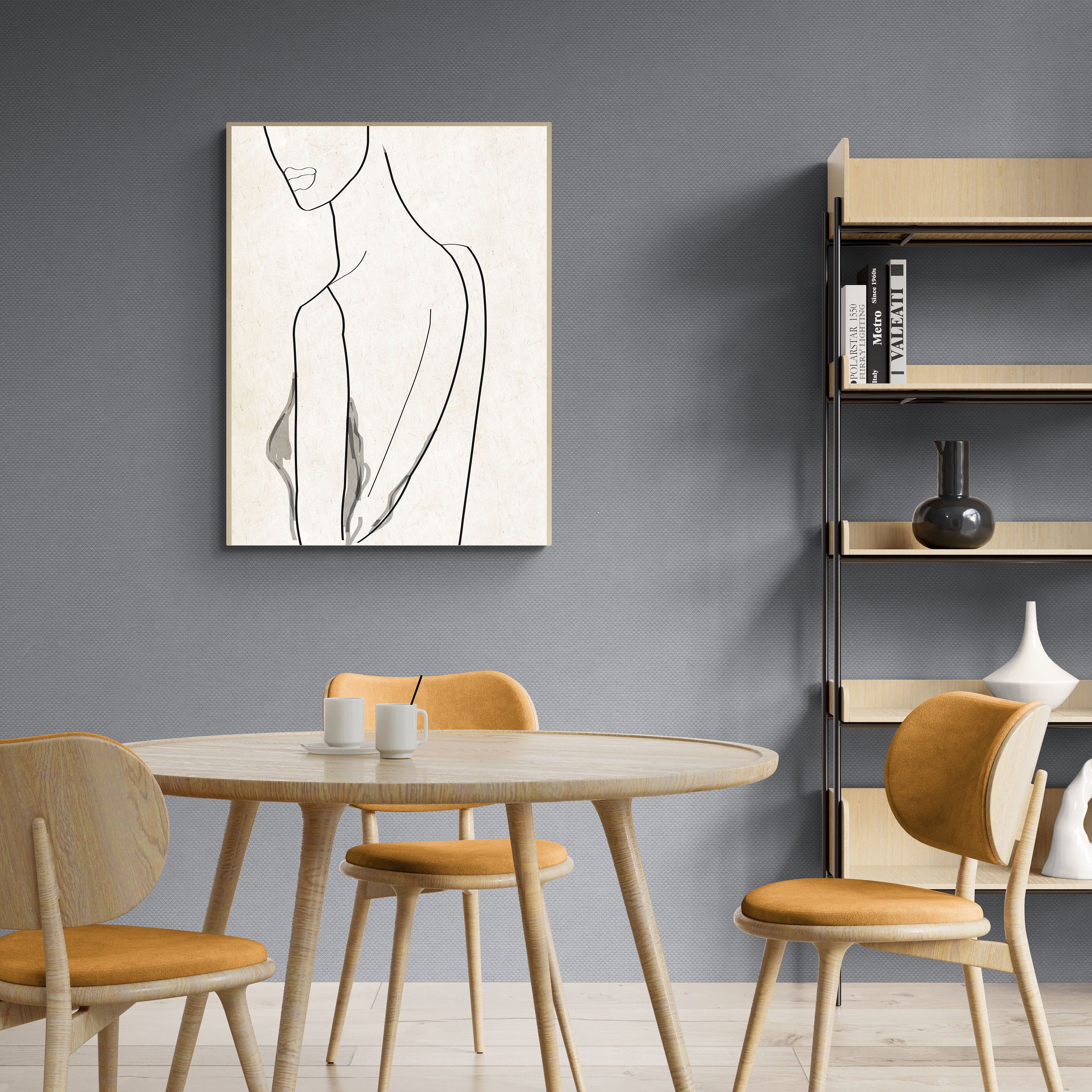 Black and White Minimalist Female Body Drawing for Instant Download ...