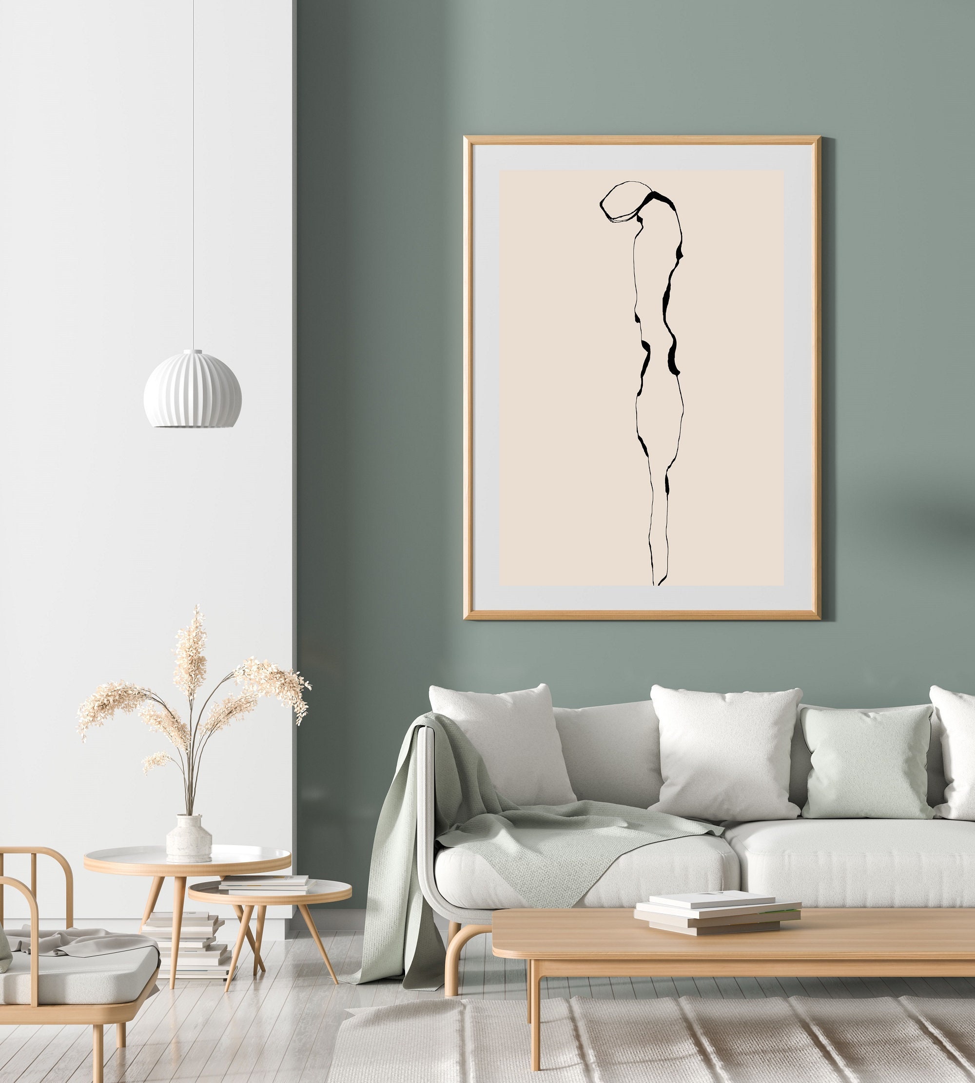 Minimalist Body Ink Drawing: Abstract Figure Sketch (digital Download ...