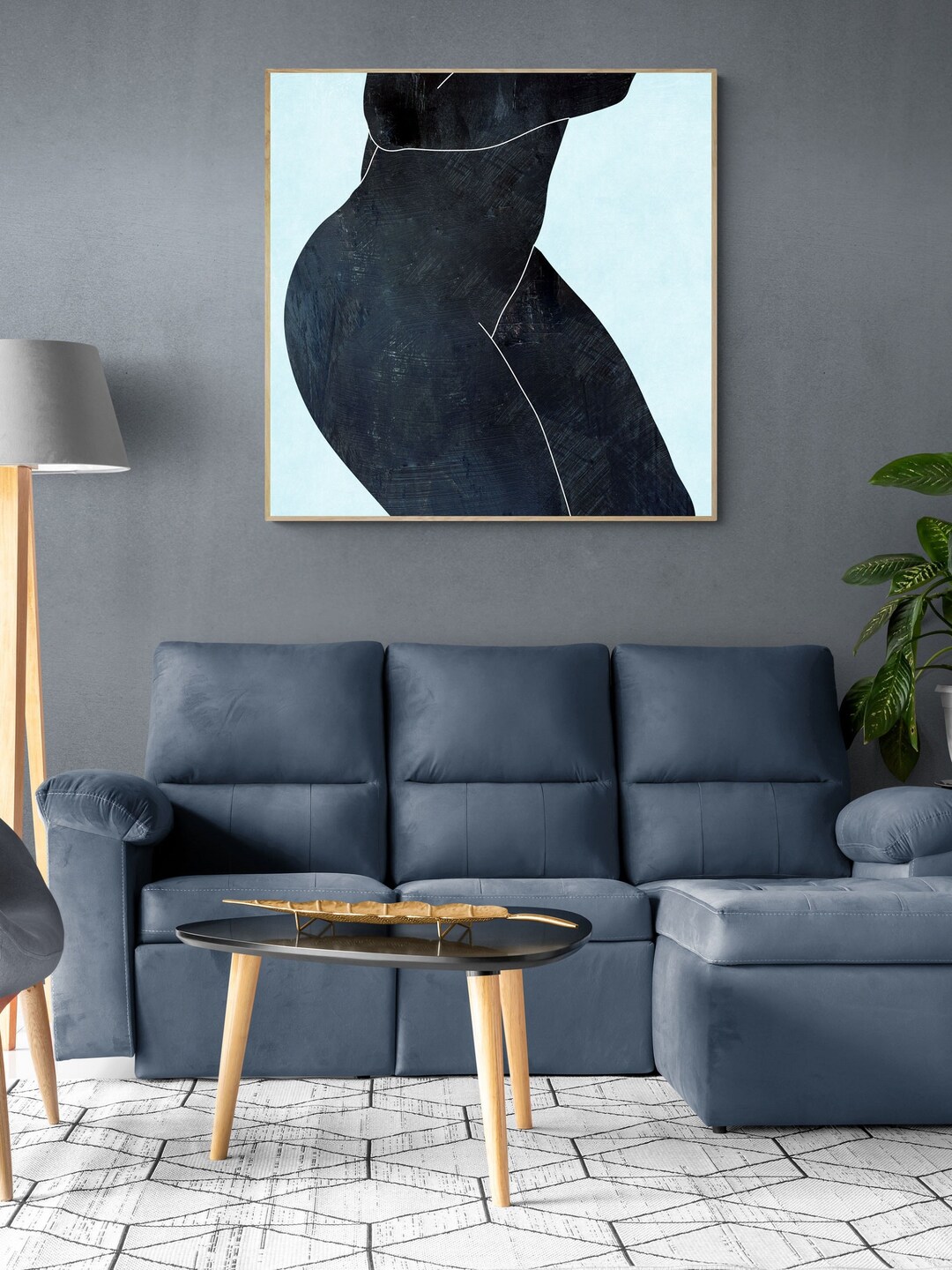 Female Body Minimalist Printable Painting for Instant - Etsy