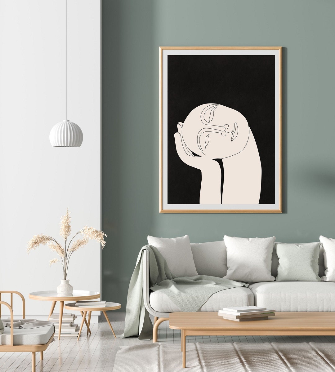 Minimal Face Drawing, Line Art Face Drawing, Printable Drawing Wall Art ...