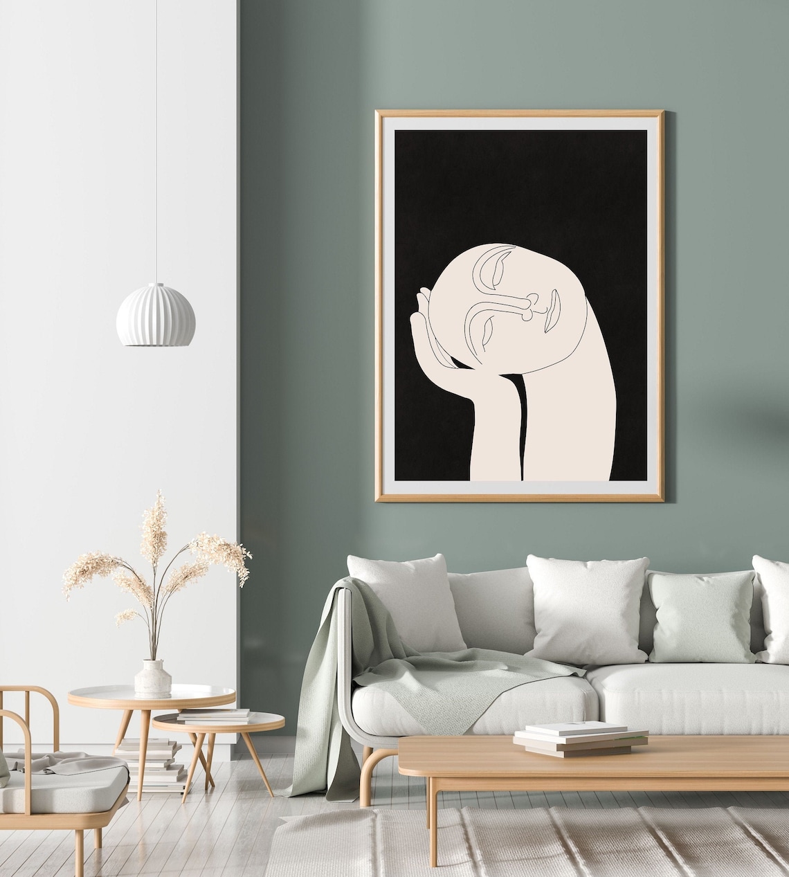 Minimal Face Drawing, Line Art Face Drawing, Printable Drawing Wall Art ...