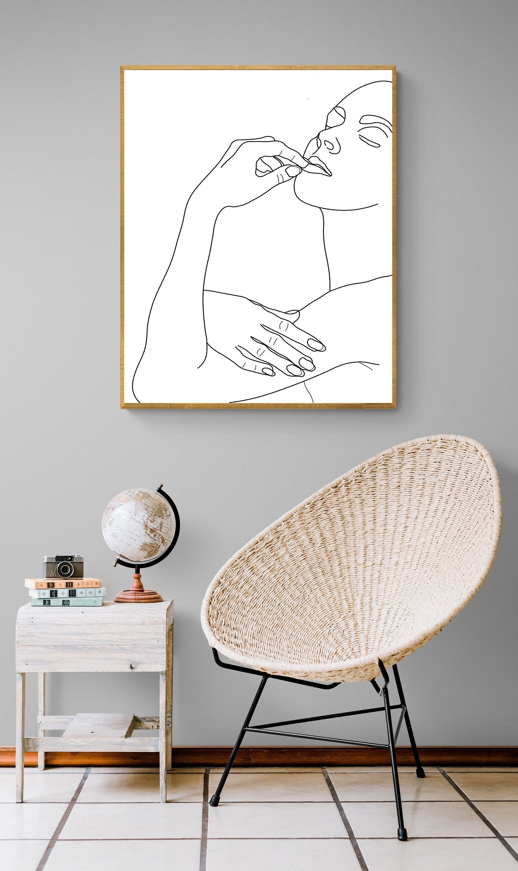 Minimal Woman Sketch Print Minimal Drawing Wall Art Line Art | Etsy