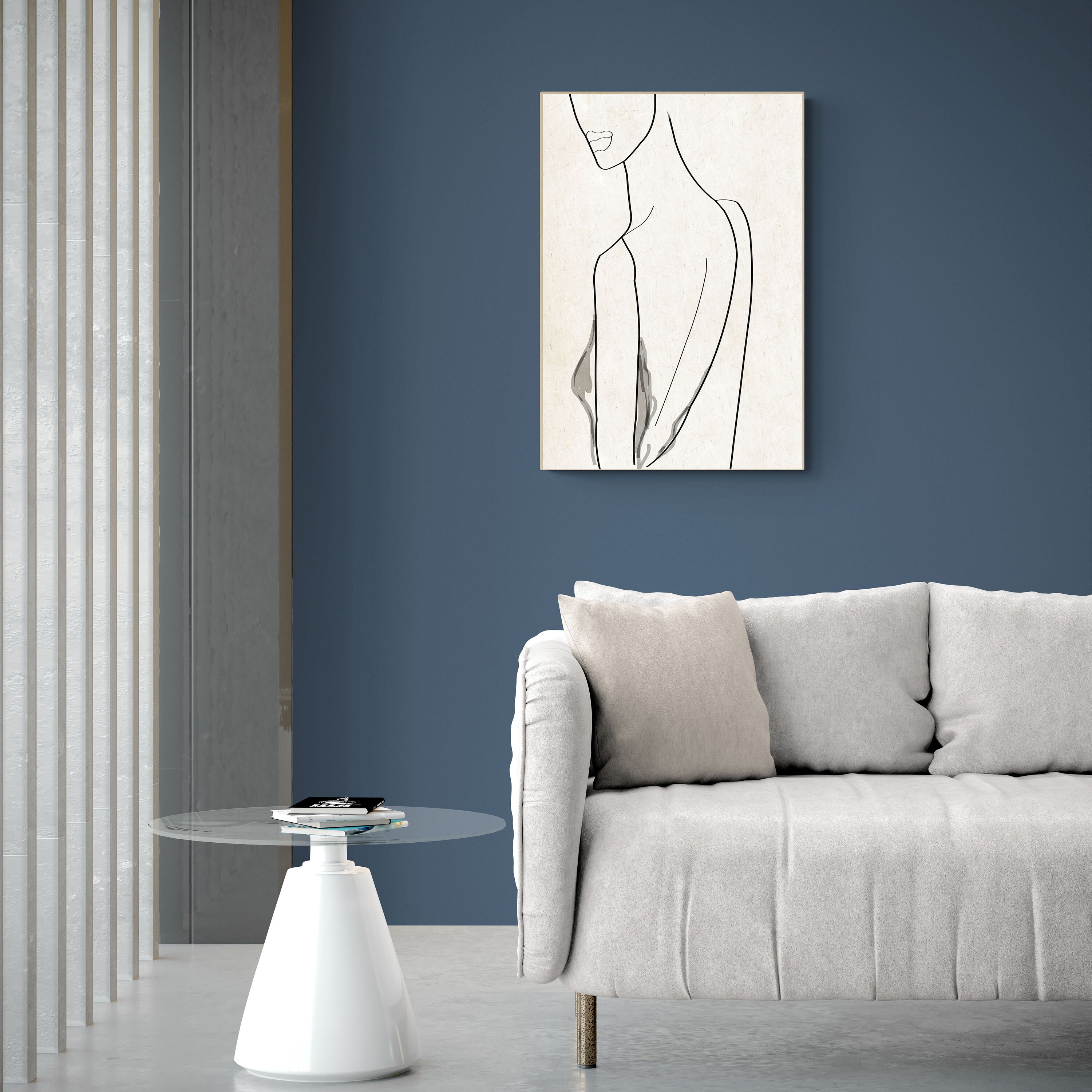 Black and White Minimalist Female Body Drawing for Instant Download ...