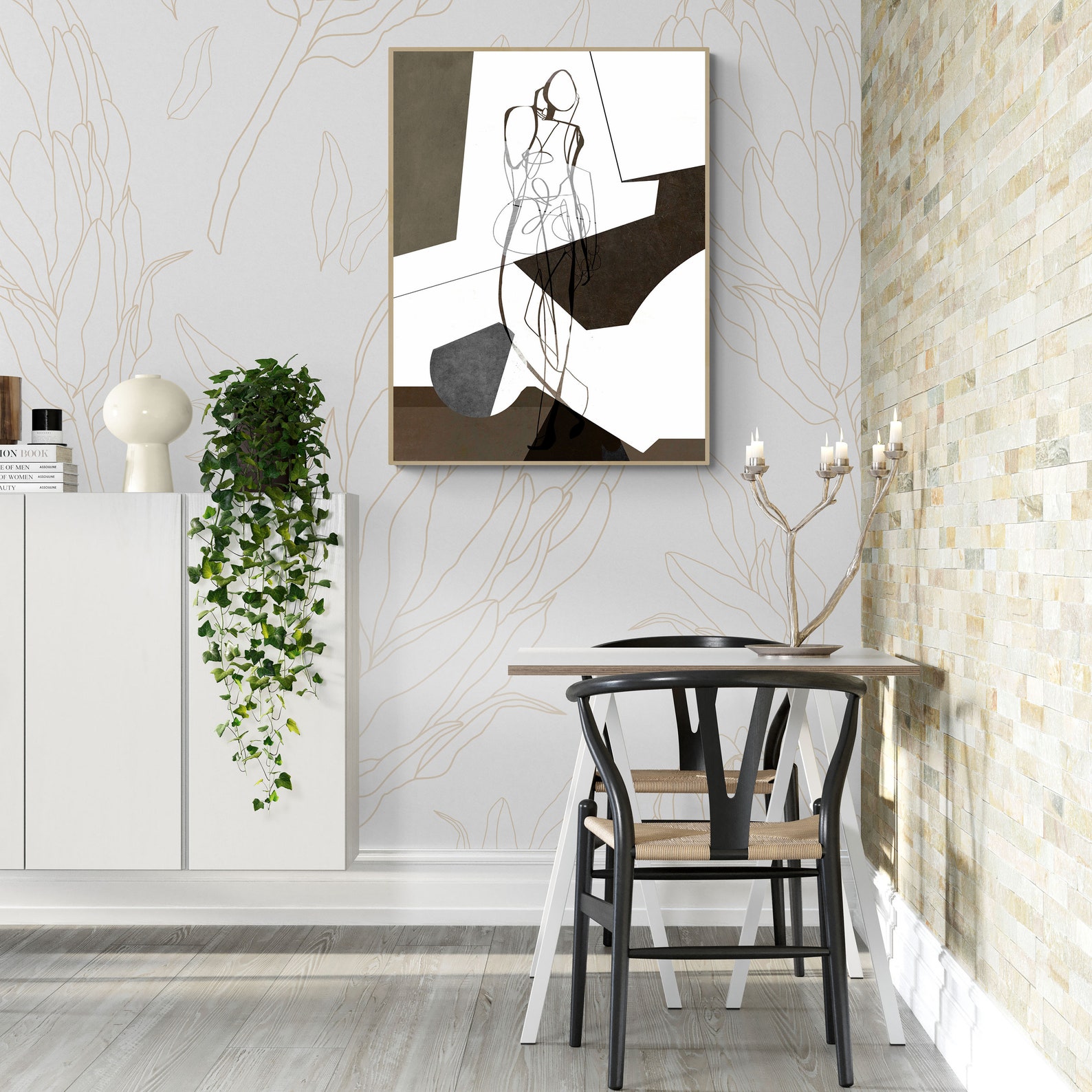 Human Figure Line Drawing on Abstract Background, Male Figure Printable ...