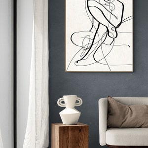 Human Figure Line Drawing for Instant Download, Printable Drawing Wall ...