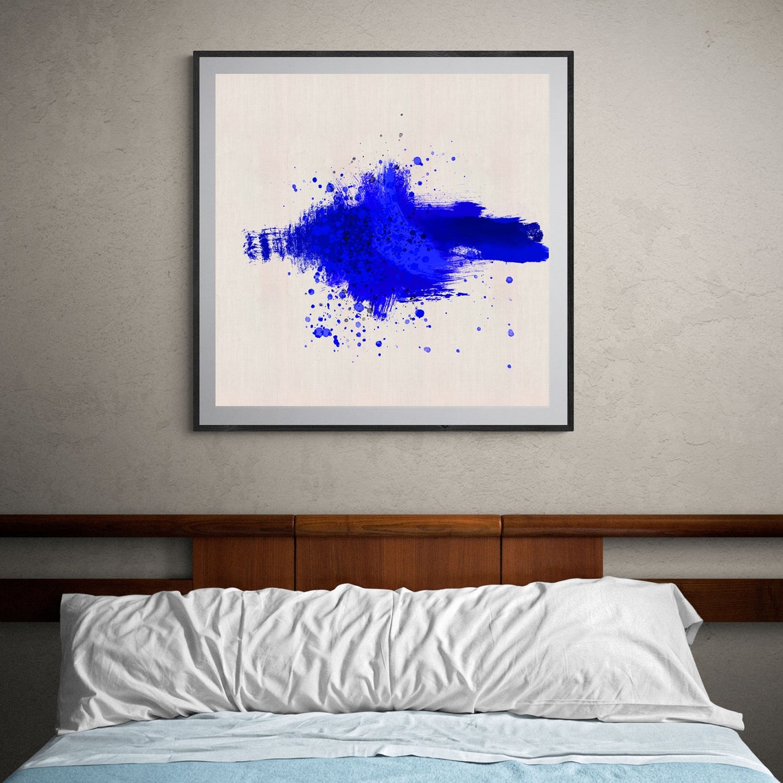 Large Blue Abstract Printable Painting, Minimalist Blue Abstract ...
