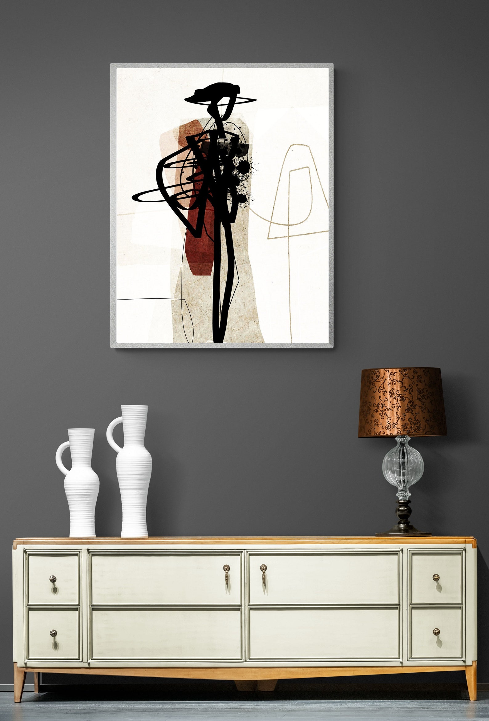 Abstract Figure Drawing Printable Wall Art, Set of 2 Drawing Prints for ...