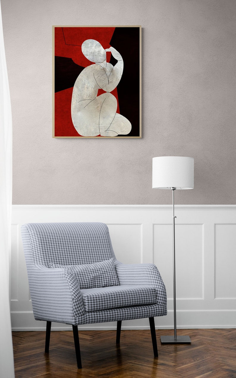 Modern Abstract Minimalist Human Figure Printable Drawing Art - Etsy
