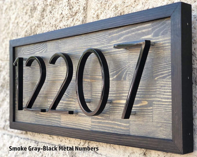 House Number Plaque House Number Sign Horizontal Street | Etsy