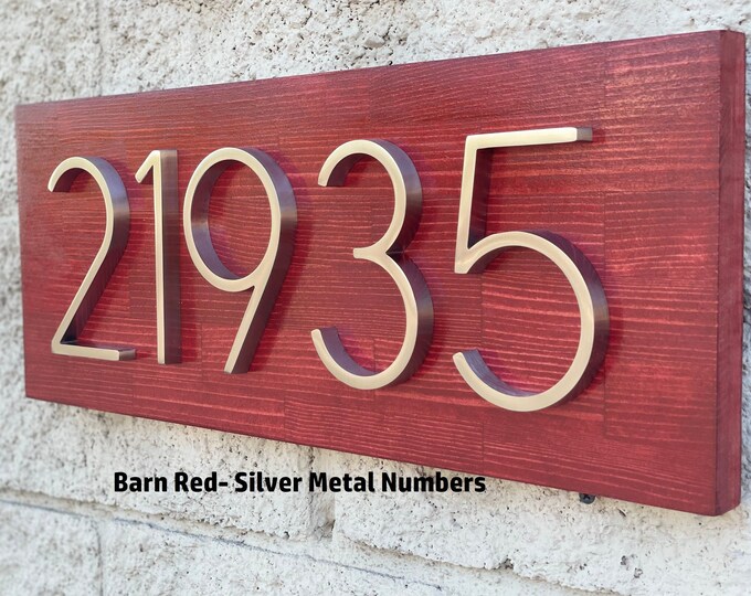 Address Plaque Horizontal Number Sign Address Numbers | Etsy