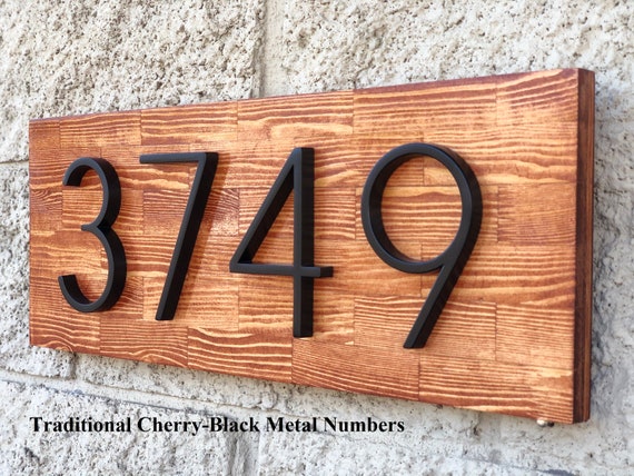 House Number Plaque Number Sign Wood Address Numbers - Etsy
