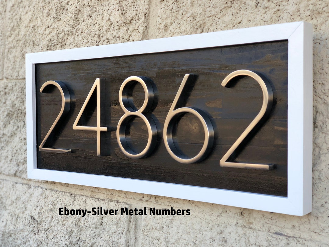 Horizontal House Numbers, Horizontal Address Plaque, Horizontal House ...