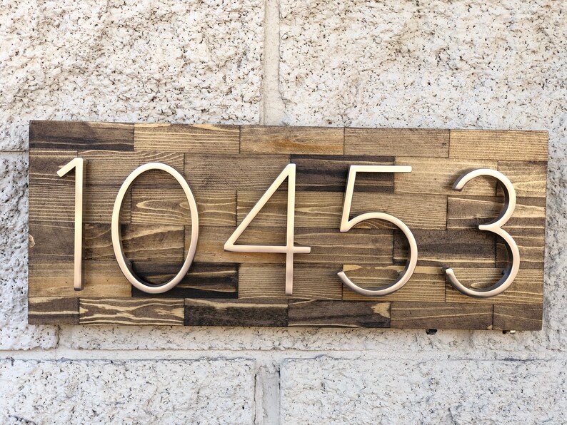 Modern Floating Number Wood Address Sign for Home or Office - Etsy