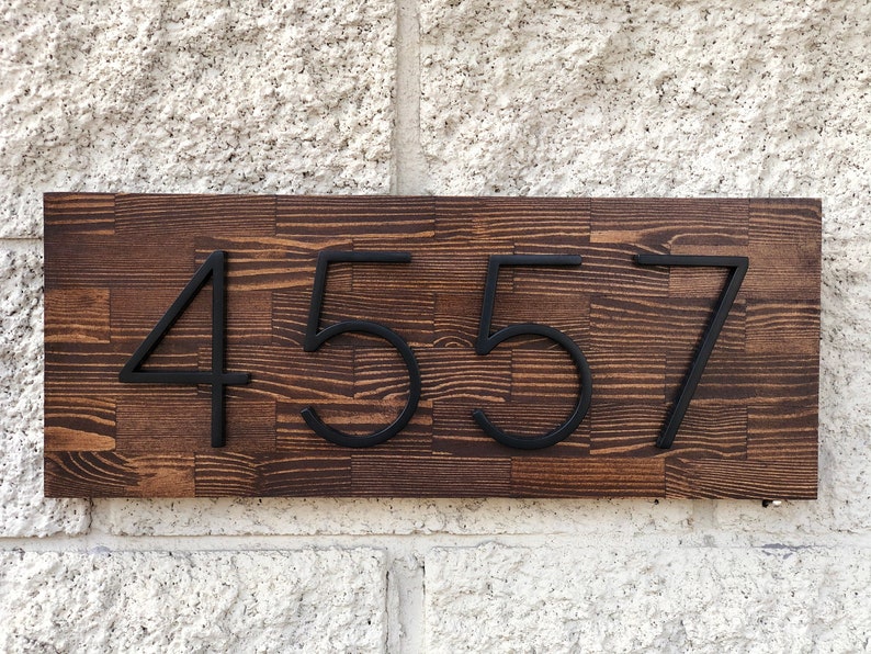 Address Plaque Horizontal Number Sign Address Numbers | Etsy