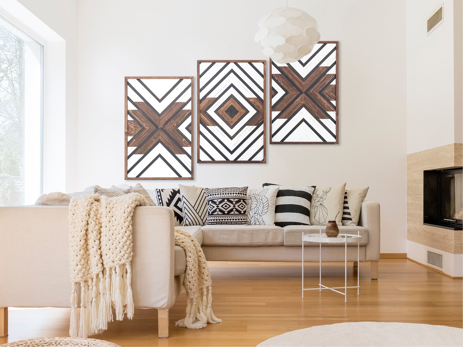 Wood Wall Art Geometric Wood Wall Art Native Wood Wall Art - Etsy