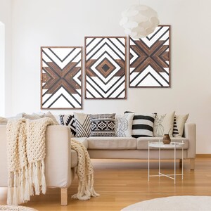 Wood Wall Art | Geometric Wood Wall Art | Native Wood Wall Art | Rustic ...