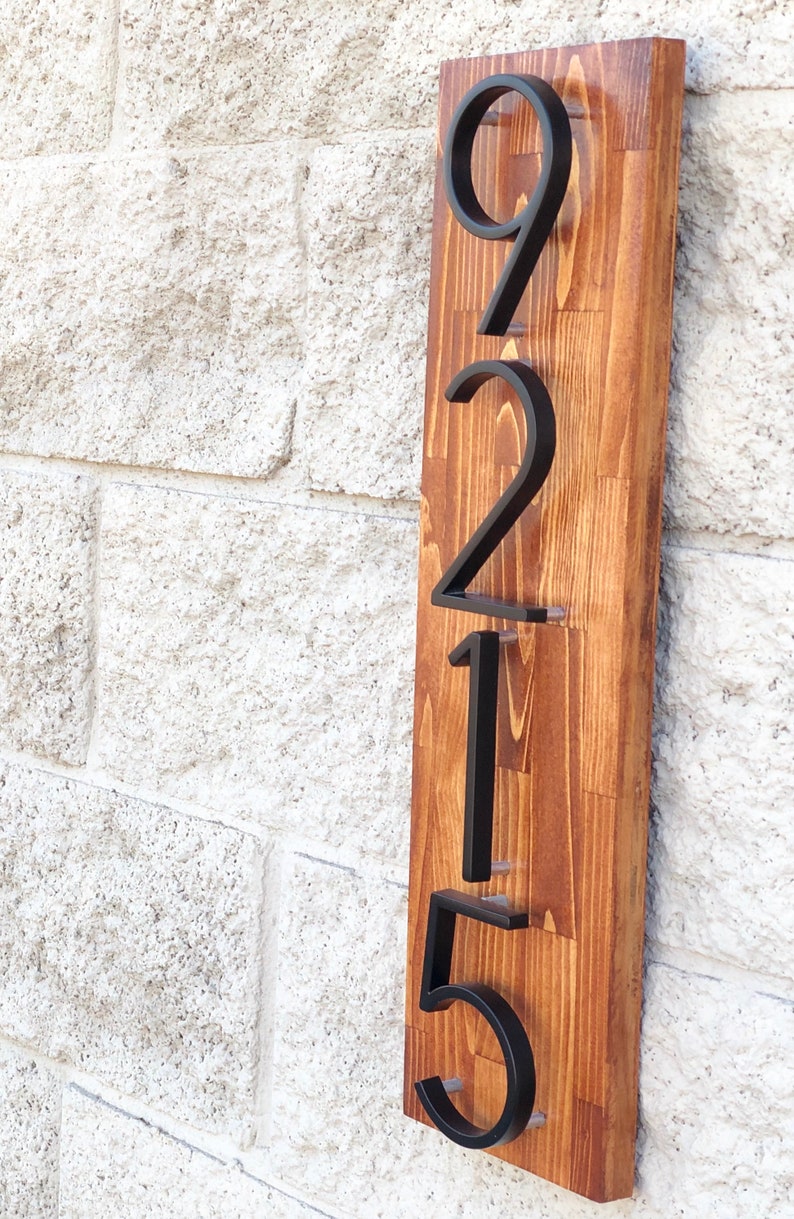 Modern Floating Number Wood Address Sign for Home or Office - Etsy