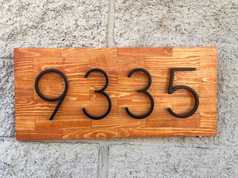 Modern Floating Number Wood Address Sign for Home or Office - Etsy