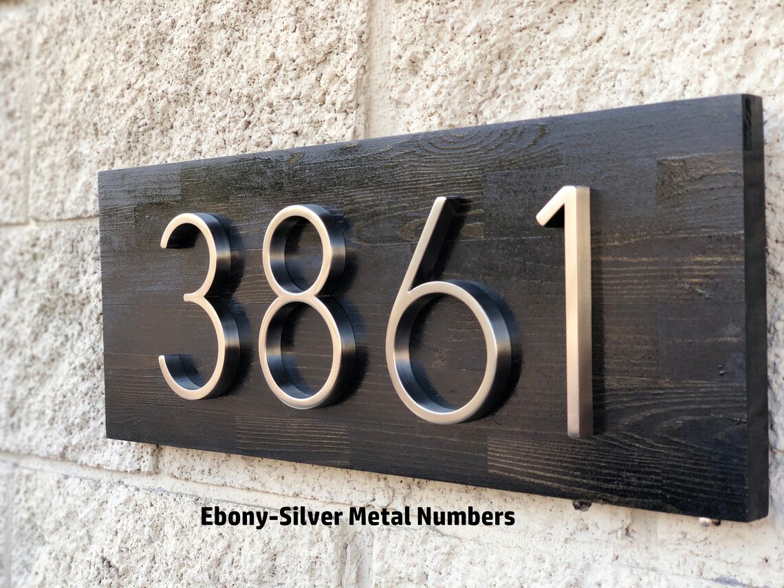 Address Plaque Horizontal Number Sign Address Numbers | Etsy