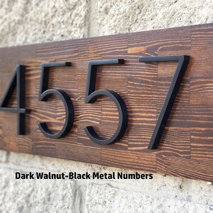 Horizontal Address Plaque, House Number Sign, Wood Number Sign, Modern ...