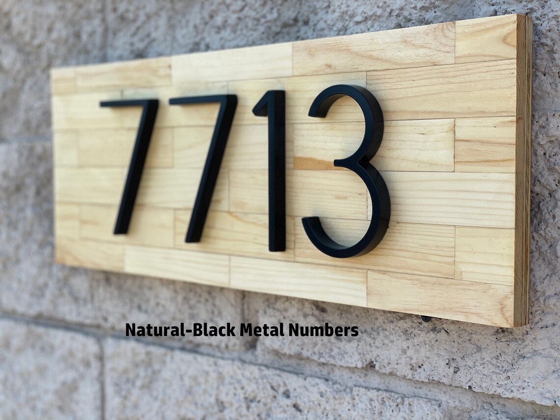 Outdoor House Number Plaque Number Sign Wood Address | Etsy Canada