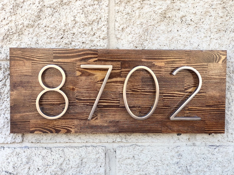 Modern Floating Number Wood Address Sign for Home or Office - Etsy