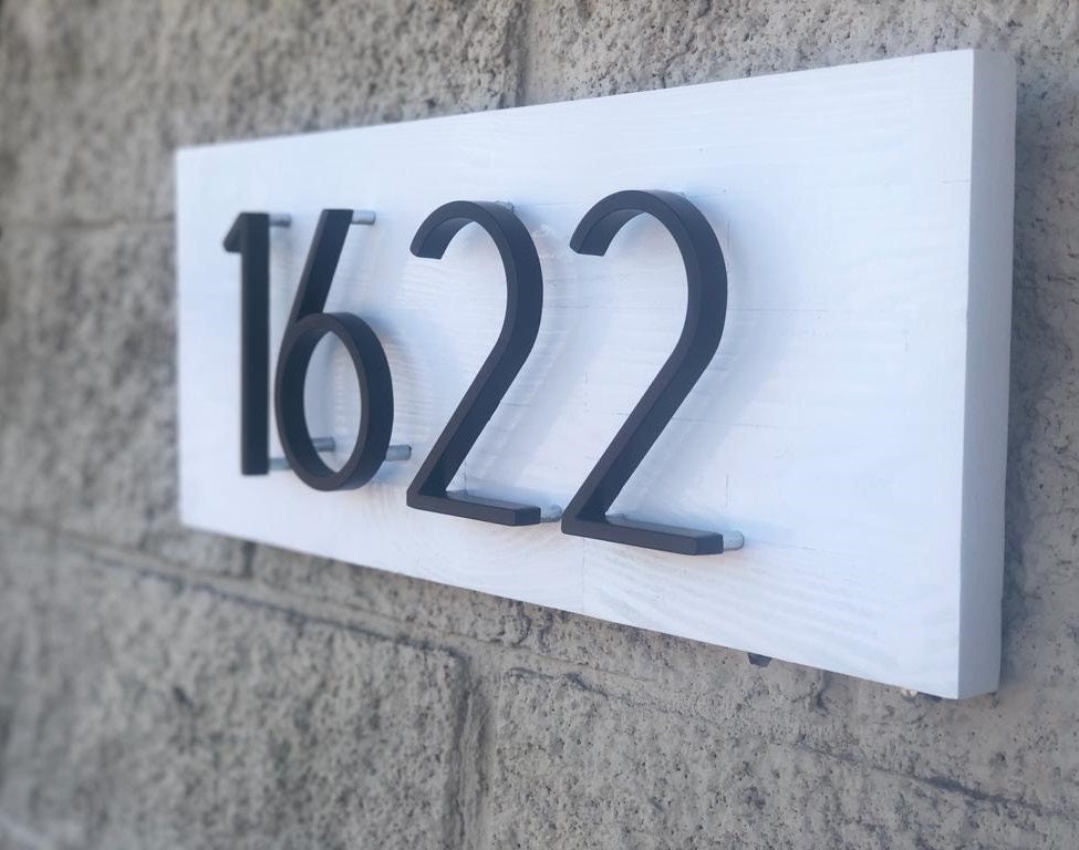 Horizontal Address Plaque House Number Sign Wood Number | Etsy
