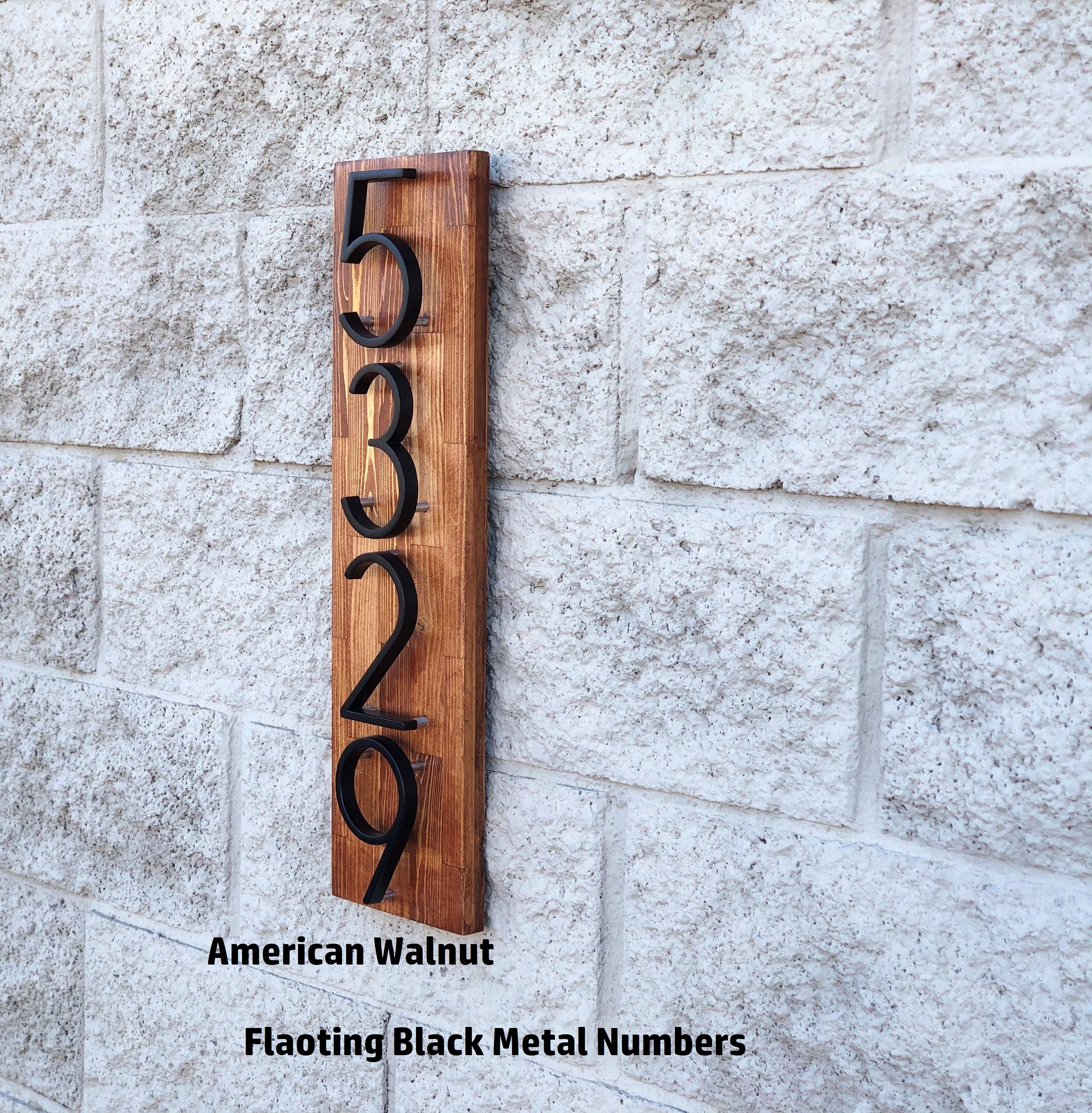 Modern Floating Number Wood Address Sign For Home or Office | Etsy