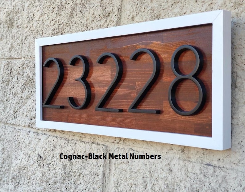 House Number Plaque House Number Sign Horizontal Street - Etsy