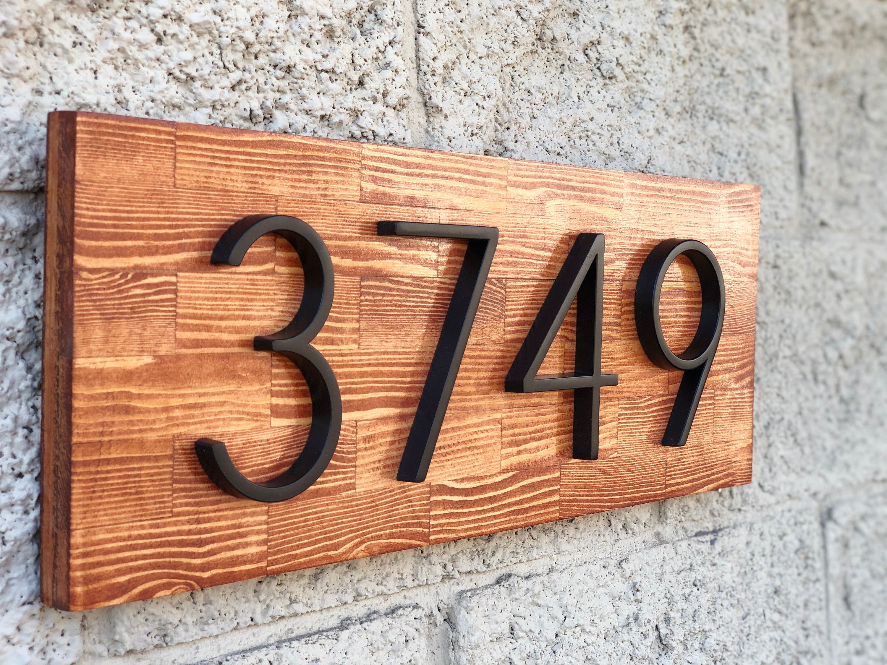 House Number Plaque Number Sign Wood Address Numbers | Etsy