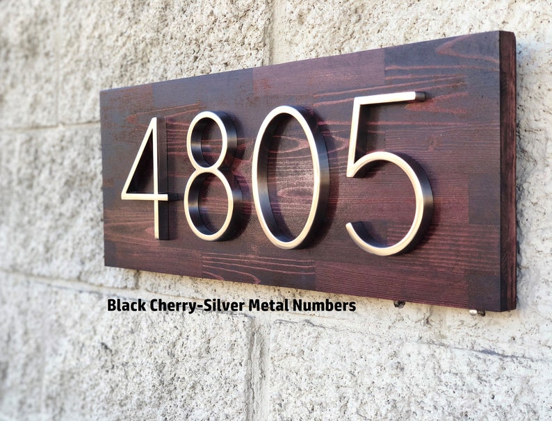 Modern House Number Plaque Number Sign Wood Address Numbers - Etsy