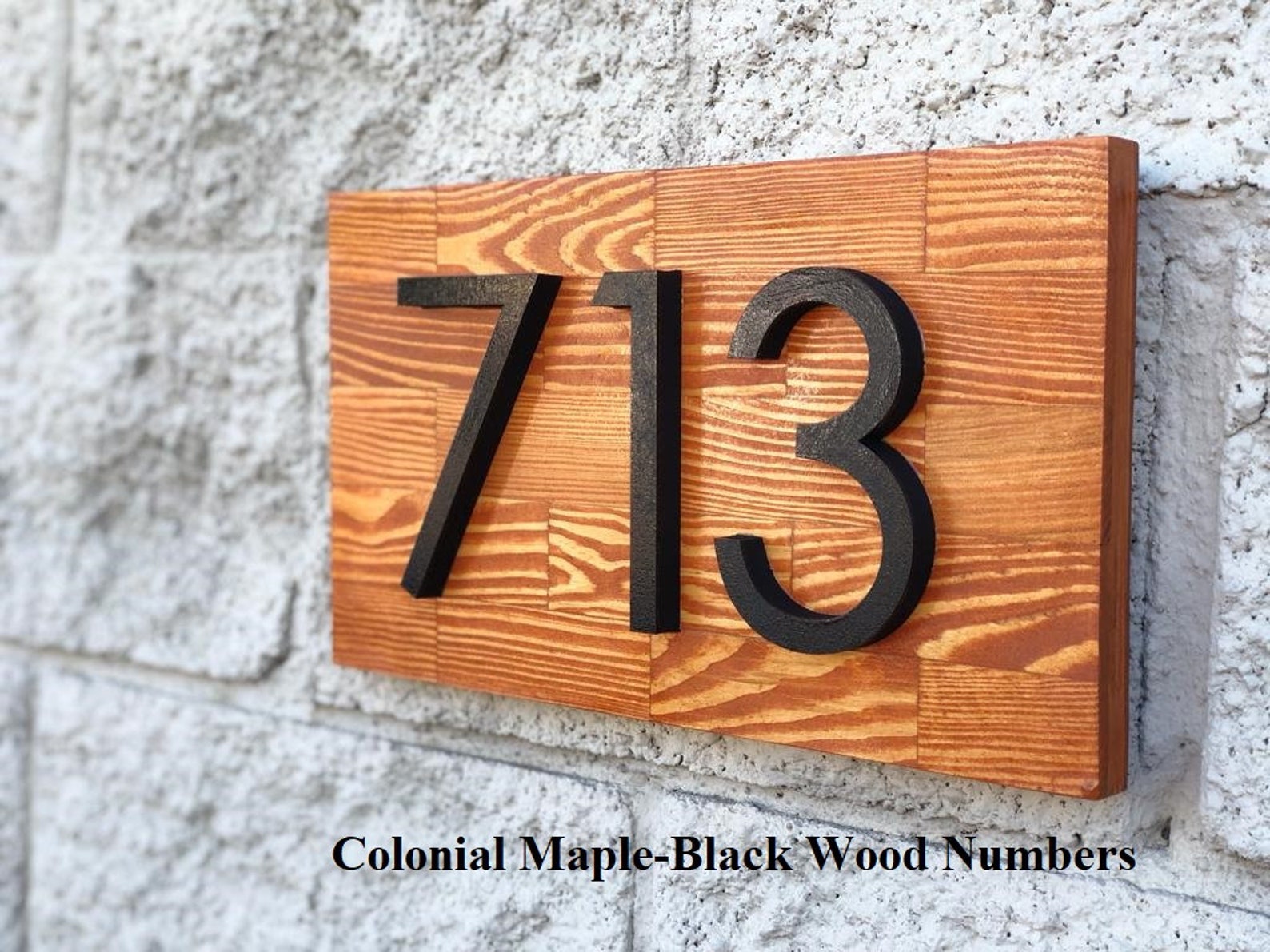 Horizontal Address Plaque House Number Sign Wood Number | Etsy