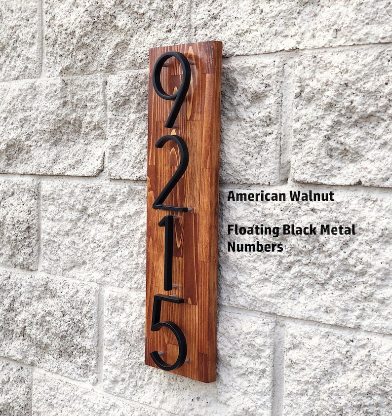 Modern Floating Number Wood Address Sign for Home or Office - Etsy