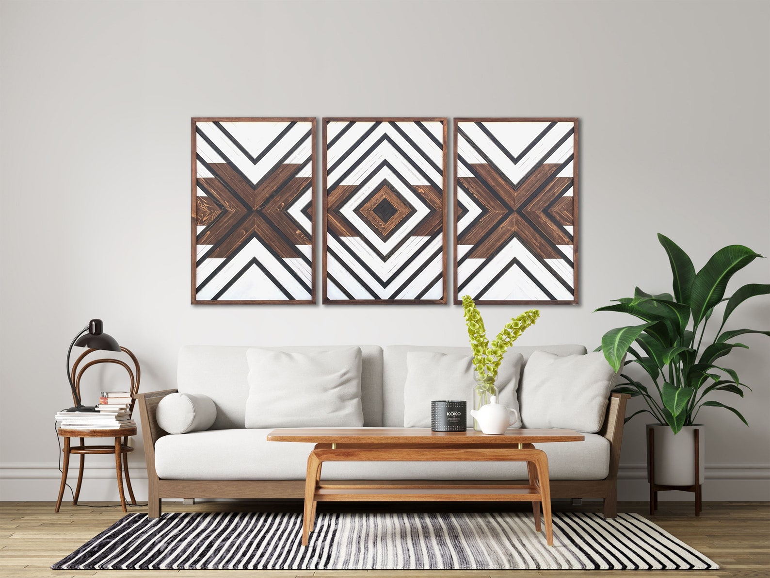 Wood Wall Art Geometric Wood Wall Art Native Wood Wall Art - Etsy