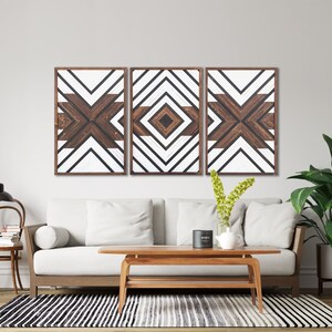 Wood Wall Art | Geometric Wood Wall Art | Native Wood Wall Art | Rustic ...