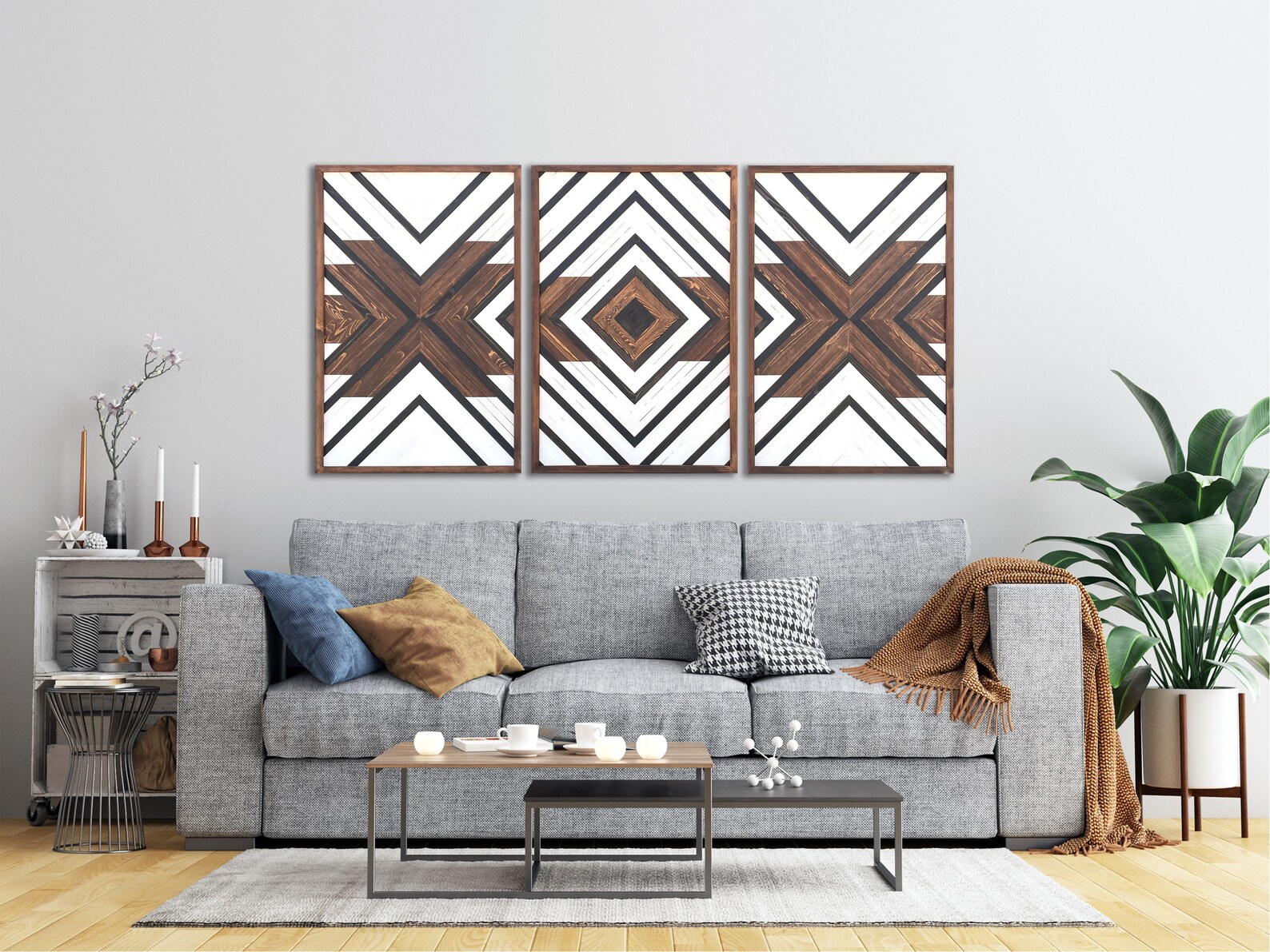 Wood Wall Art Geometric Wood Wall Art Native Wood Wall Art - Etsy
