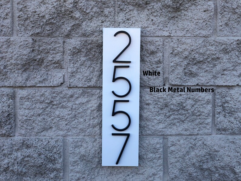 Vertical House Number Plaque Number Sign Wood Address Sign | Etsy