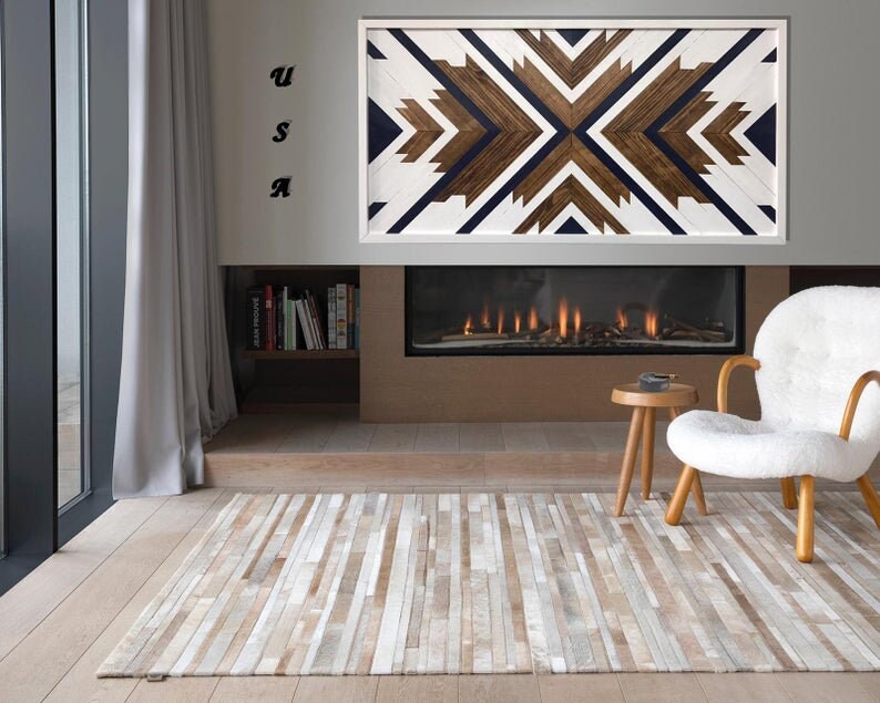 Geometric Wood Wall Art Modern Farmhouse Wood Wall Art - Etsy