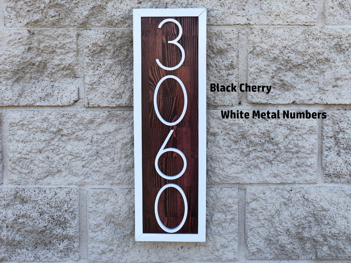 Framed House Number Plaque, Wood Address Sign, Address Sign, Beach ...