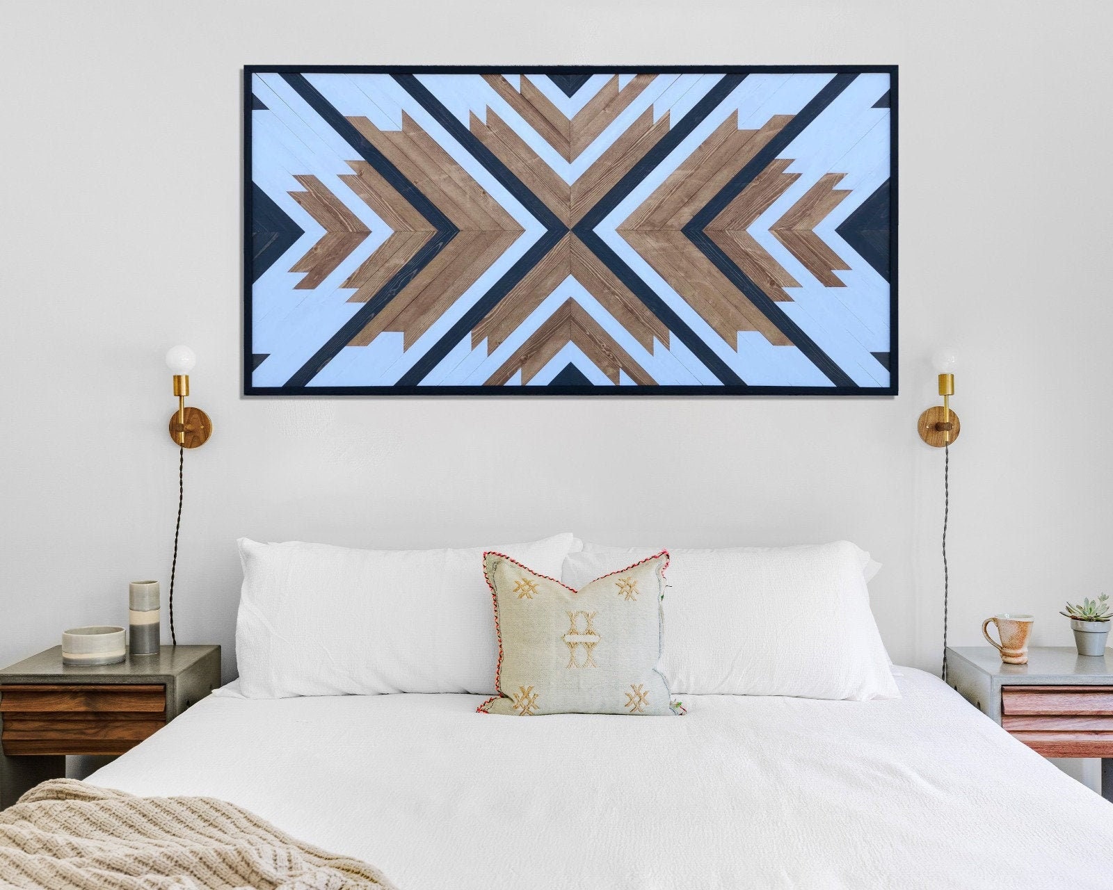 Geometric Wood Wall Art | Modern Farmhouse Wood Wall Art - Rustic Wood ...